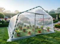 China Single-span Tunnel Garden Greenhouse with Polyethylene Film for livestock breeding  goods storage  temporary shelters for sale