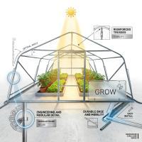 China Gothic Arch Snow Load Tunnel Greenhouse 8mm Polycarbonate Board 275gsm Zinc Steel Frame for sale