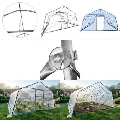 China Gothic Arch Snow Load Tunnel Greenhouse 8mm Polycarbonate Board 275gsm Zinc Steel Frame for sale