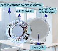 China FL-80 8 Inch Cost Effective Ceiling Speaker New Design Rimless 10W/5W  100V ABS Plastic Ceiling Speaker for sale