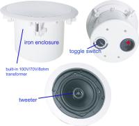 China 10W/5W/2.5W Ceiling Speaker Iron Sound PA System Speaker 100-20KHZ 88DB for sale