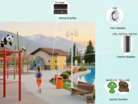 China Two Way 100V Line Column Speakers 40W Aluminum PA Loudspeaker for sale