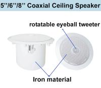 China ODM Ceiling Speaker 100V/70V 5 Inch Coaxial Speaker With Rotatable Eyeball Tweeter for sale