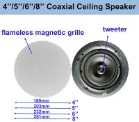 China White 8ohm 20w Ceiling Speaker Coaxial 4 Inch PA System OEM ODM for sale