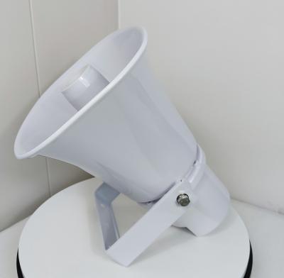 China 15W Outdoor Horn Speakers IP65 Waterproof Speakers 100V White Color Loudspeaker OEM ODM Factory Direct Sale for sale