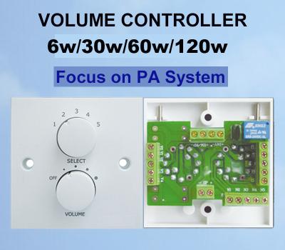 China AT-506 OEM ODM White Color PC Material Adjustment 6W Wall Mounted Volume Controller for sale