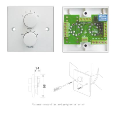 China AT-560R Mono Stereo Volume Controller 60w with Relay PC Material for sale