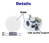 China 8 Inch Full Range Speaker 6W Good Sound OEM ODM Iron Material Ceiling Speaker for Offices Hotels for sale