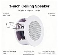 China 3 Inch 6W Ceiling Speaker OEM ODM ABS Waterproof Aluminum Grille Loudspeaker for sale