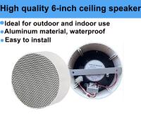 China 6w 6-inch Waterproof Ceiling Speaker Aluminum Material White Round Shape for Restaurant for sale