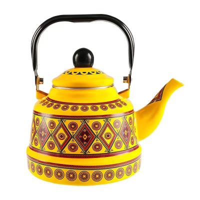 China Eco-Friendly Classical Tea Kettle Teapot Saudi Style Metal Steel with Protective Enamel Coating Sizes 1.1L 1.7L 2.5L 3.3L for sale