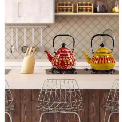 China Gas Stove Enamel Kettle Custom Color Eco Friendly Tea Kettle Teapot 08L 12L 15L 20L 25L Daily Environmentally Friendly for sale