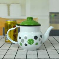 China Customized Logo Eco Friendly Enamel Kettle Tea Kettle Home Restaurant Enamelware Tableware Teapot Kettle for sale