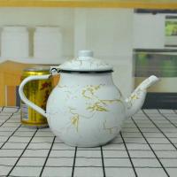 China Customized Logo Eco Friendly Enamel Kettle Tea Kettle Home Restaurant Enamelware Tableware Teapot Kettle for sale