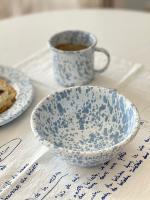China Korean Splash Ink Enamel Dinnerware Bowl Mug Plate Set Classical Style 0.5mm Thickness for sale