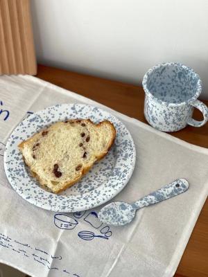China Korean Splash Ink Enamel Dinnerware Plates Sets 350ml Mug For Camping Restaurant for sale