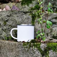 China 250ml 350ml 500ml 750ml 1250ml Enamel Coating Custom Logo Printing Metal Steel Coffee Tea Mugs Multi Capacity for sale