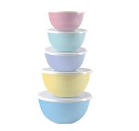 China 3PCS Carbon Steel Salad Bowl Set Space Saving Metal Mixing Nesting Bowl for sale