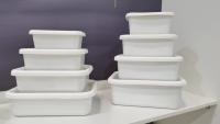 China Classical Style Airtight Food Storage Jar Container 4PCS Enamel Steel Box for sale