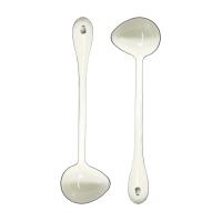 China Customized Color Enamel Soup Ladle 12.2 Inch Enamel Steel Cooking Spoons OEM for sale