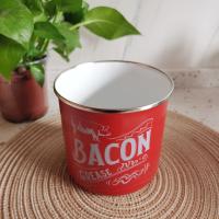 China Eco Friendly Enamel Oil Container Kitchen Grease Container With Handle OEM Color for sale