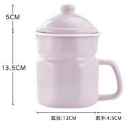China Customized Logo Enamel Oil Keeper Grease Container With Stainless Steel Filter for sale