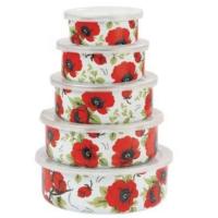 China Carbon Steel Enamel Storage Bowl Set 10cm 12cm 14cm 16cm 18cm Custom Decal Printing for sale