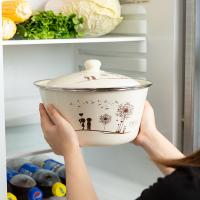 China Custom Size Round Enamel Finger Bowl Wash Bowl Old Lard Basin with Lid for sale