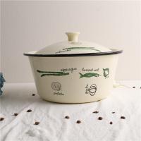 China OEM Multi Size Enamel Lard Basin finger wash bowl Handmade Soup Bowl With Lid for sale