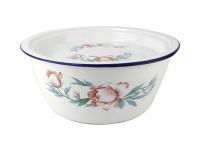 China Round Enamel Basin Bowl Customized Logo Carbon Steel Decal Lard Bowl Daily Use for sale
