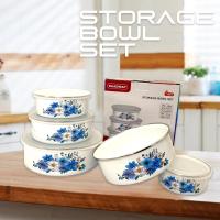 China Multi Colors Carbon Steel Enamel Nesting Bowls With Non Slip Bottoms Dia 10cm-18cm for sale