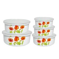 China Multi Colors Carbon Steel Enamel Nesting Bowls With Non Slip Bottoms Dia 10cm-18cm for sale