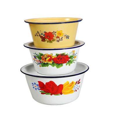 China Eco Friendly Enamel Storage Bowl Large African Enamelware Wash Basin Customizable Size for sale