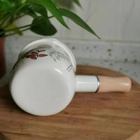 China Japanese Style Enamel Cooking Soup Pot Non Stick Mini Saucepan Butter Warmer 17oz for sale