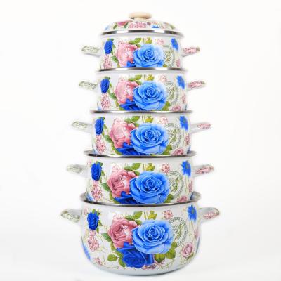 China Turkish Style Enamelware Metal Steel Casserole Pot Food Cooking Pot for sale