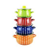 China Turkish Style Enamelware Metal Steel Casserole Pot Food Cooking Pot for sale