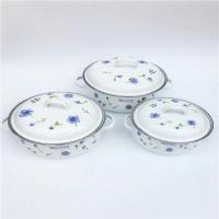 China OEM Carbon Steel Enamel Casserole Set 1000ml 6000ml Food Warmer Pot Cooking Set for sale