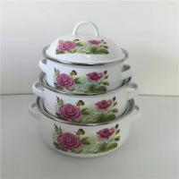 China OEM Carbon Steel Enamel Casserole Set 1000ml 6000ml Food Warmer Pot Cooking Set for sale