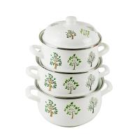 China OEM Carbon Steel Enamel Casserole Set 1000ml 6000ml Food Warmer Pot Cooking Set for sale