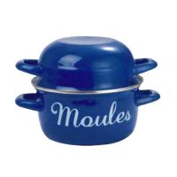China Dia203026cm Enamel Coating Steel Mussels Pot Deep Pot Suitable for Professional Seafood Cooking for sale