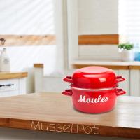 China Dia203026cm Enamel Coating Steel Mussels Pot Deep Pot Suitable for Professional Seafood Cooking for sale