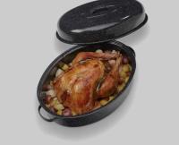 China Enamel Deep Fryer Sour Casserole Potato Pot 0.5mm Thickness Turkey Roast Pan for sale