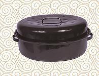 China Enamel Deep Fryer Sour Casserole Potato Pot 0.5mm Thickness Turkey Roast Pan for sale
