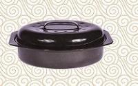 China Enamel Deep Fryer Sour Casserole Potato Pot 0.5mm Thickness Turkey Roast Pan for sale