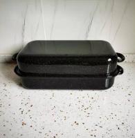 China 304 Steel Rim Enamel Bakeware Handmade Custom Kitchen Enamelware Baking Tray OEM for sale