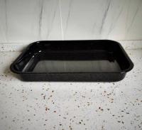 China 304 Steel Rim Enamel Bakeware Handmade Custom Kitchen Enamelware Baking Tray OEM for sale