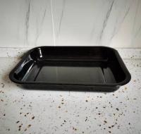 China Enamel Baking Dish Rectangle Black Oven Safe Bakeware Flower Theme for sale