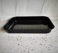 China Enamel Baking Dish Rectangle Black Oven Safe Bakeware Flower Theme for sale