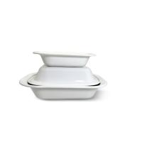 China White Color Roll Edge Rim Enamel Plate Set 16cm 18cm 20cm 22cm 24cm Service Plates for sale