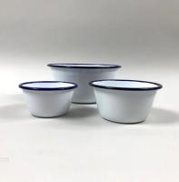 China Multi Sizes Iron Enamel Tableware Custom Bottom Logo Enamel Bowls Handmade for sale